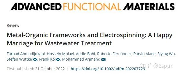 静电纺丝+MOF，制备“神奇”的MOF膜材料！ - 知乎