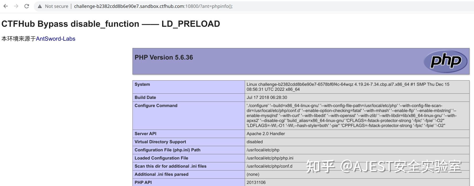 Ctfhub 技能树web 进阶phpbypass Disablefunctionldpreload 知乎