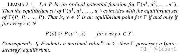 Potential Function/Potential Games/势博弈/势函数-学习笔记 - 知乎
