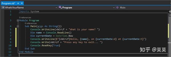 在Visual Studio中使用Visual Basic教程：创建一个控制台应用 - 知乎