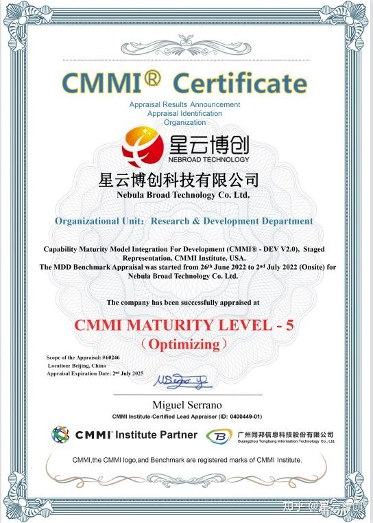 星云博创成功通过 CMMI 5复评，再获国际认证 - 知乎