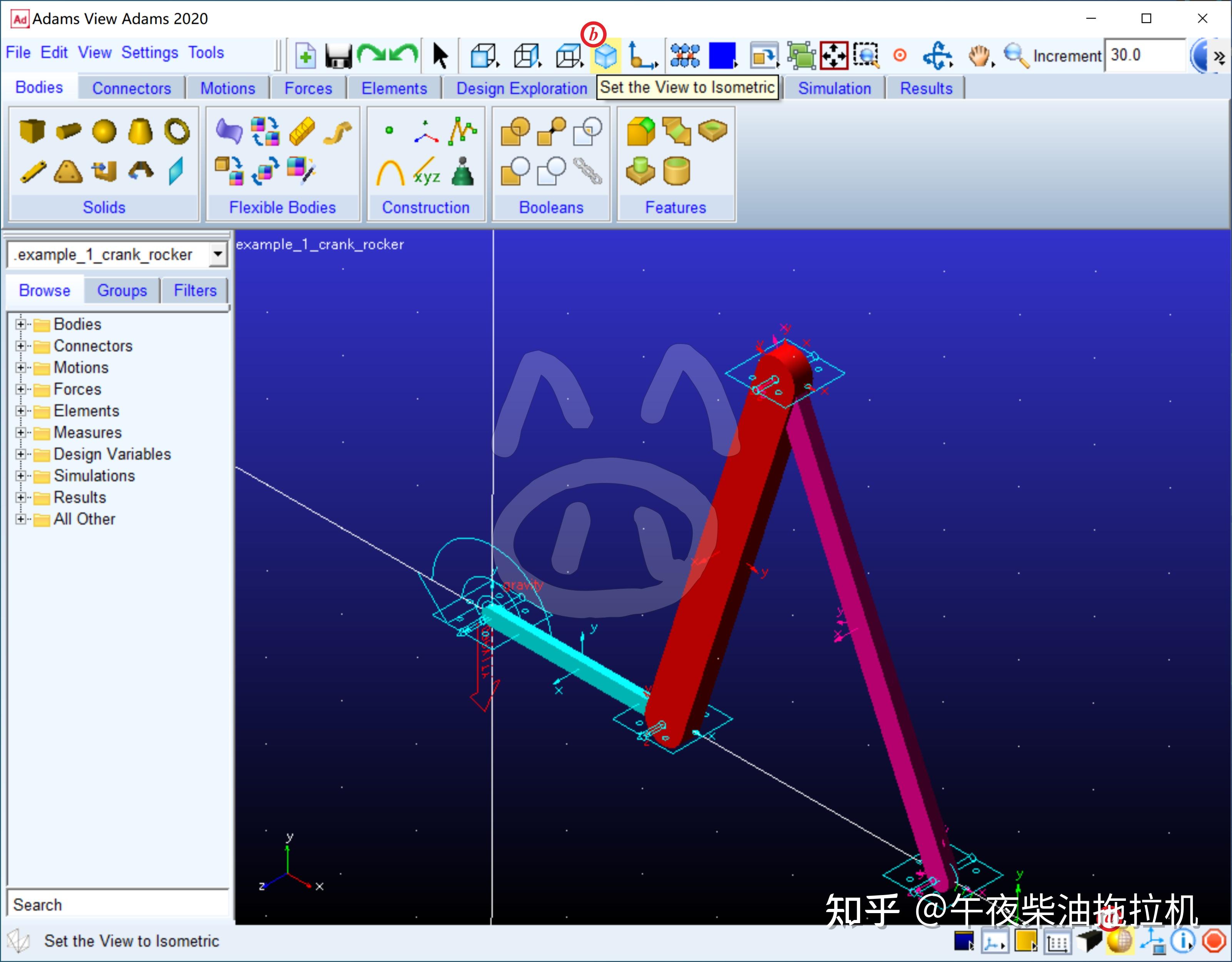 跟我一起学Adams虚拟样机: 基础篇(一) 运动学仿真基操，以一个简单的曲柄摇杆机构为例 - 知乎