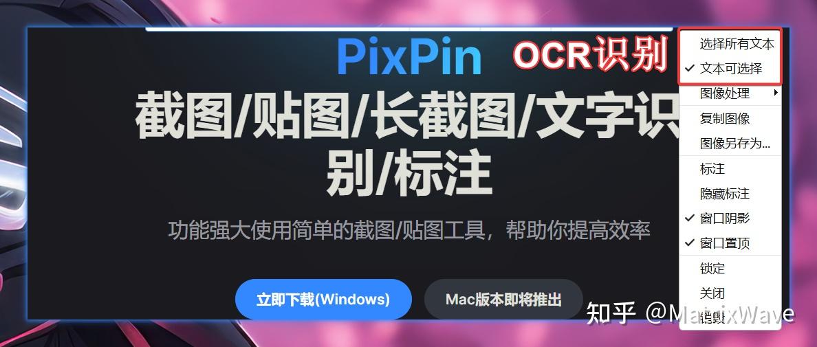 PixPin：一款功能强大操作简单的新晋截图/贴图/OCR工具 - 知乎