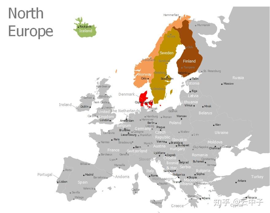 世界七大洲 | 欧洲 国家-首都 地理位置 对照表 - 知乎