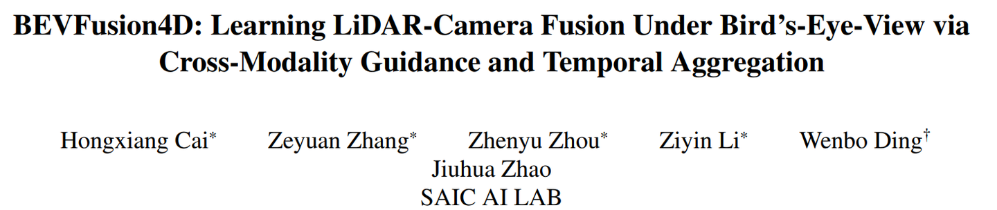 BEVFusion4D - 知乎