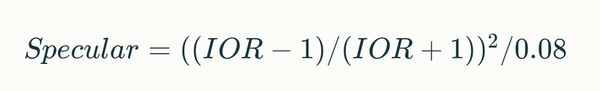 UE中IOR与Specular的转化 - 知乎
