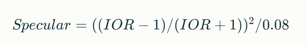 UE中IOR与Specular的转化 - 知乎