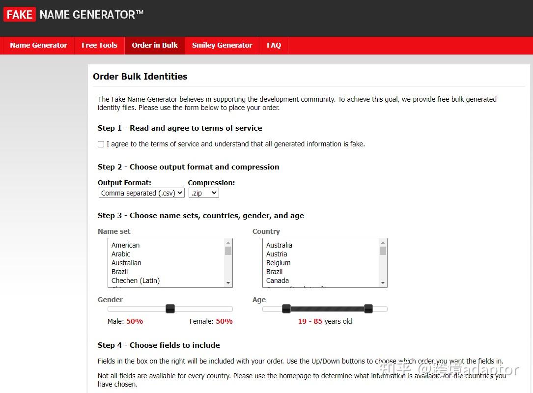 国外身份地址信息生成器fakenamegenerator - 知乎