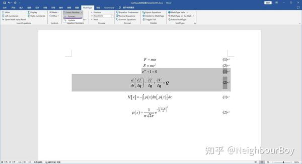 Mathtype中如何设置公式编号为1,2,(3a),(3b),4,5这类形式 - 知乎