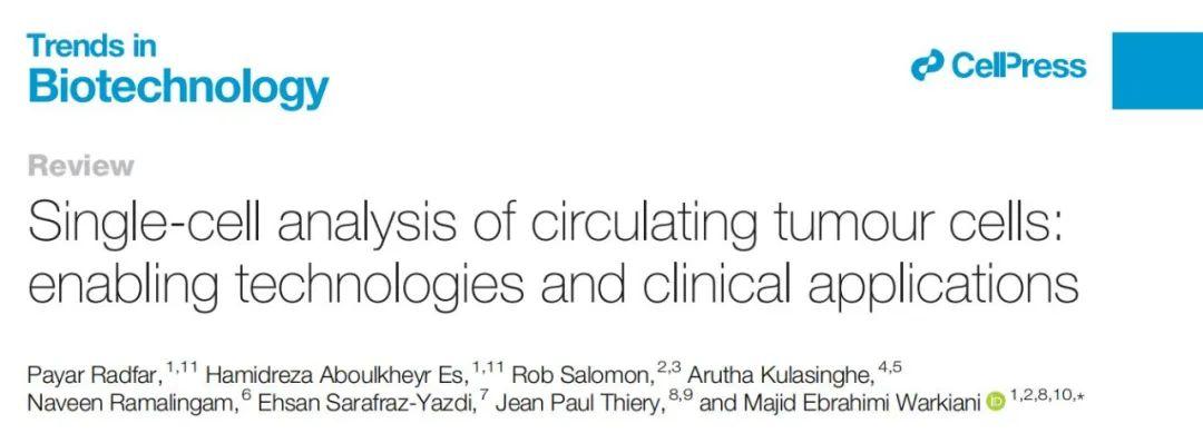 Trends Biotechnol | 单细胞分析循环肿瘤细胞 - 知乎