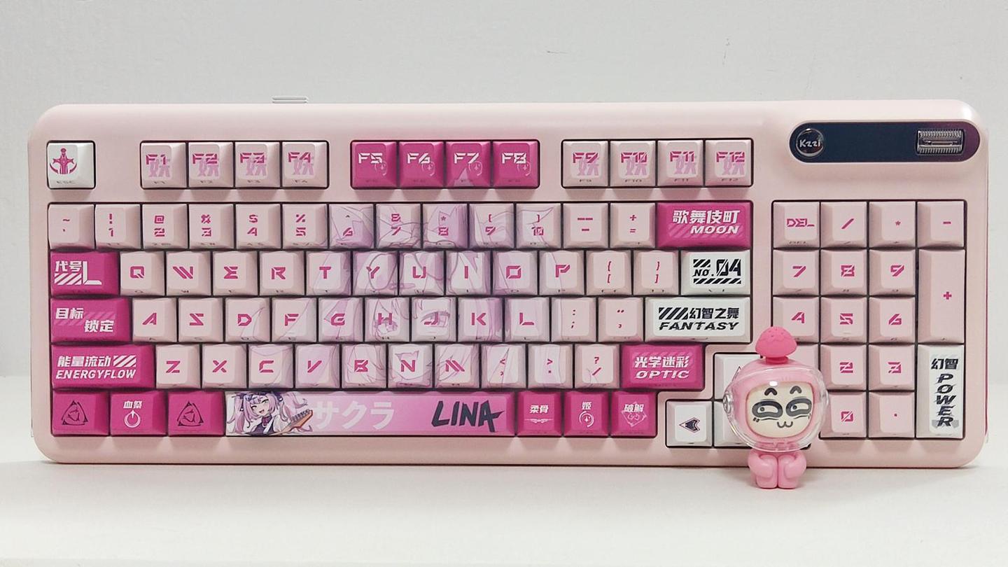 最爱猛男粉！彩虹轴携霓虹女神Lina同登珂芝Z98 IP定制款三模机械键盘 - 知乎