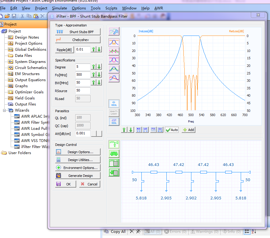 基于AWR软件的带通滤波器设计 - 知乎