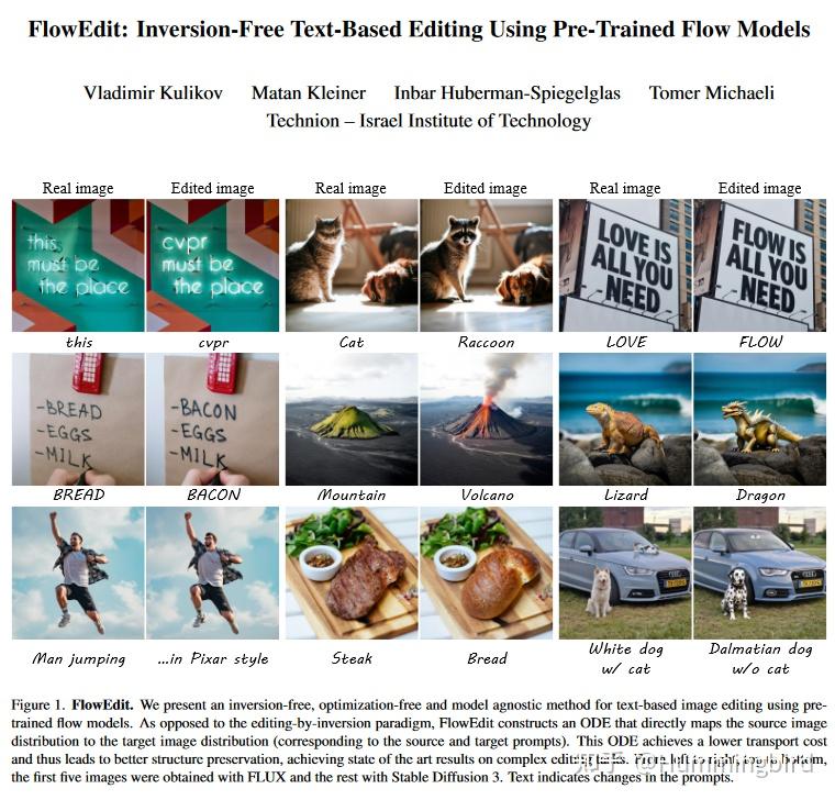 论文讲解（28）：FlowEdit: Inversion-Free Text-Based Editing Using Pre-Trained ...