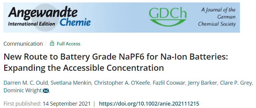 用于钠离子电池的电池级 NaPF6 的合成新途径：扩大电解液的可用浓度 - 知乎