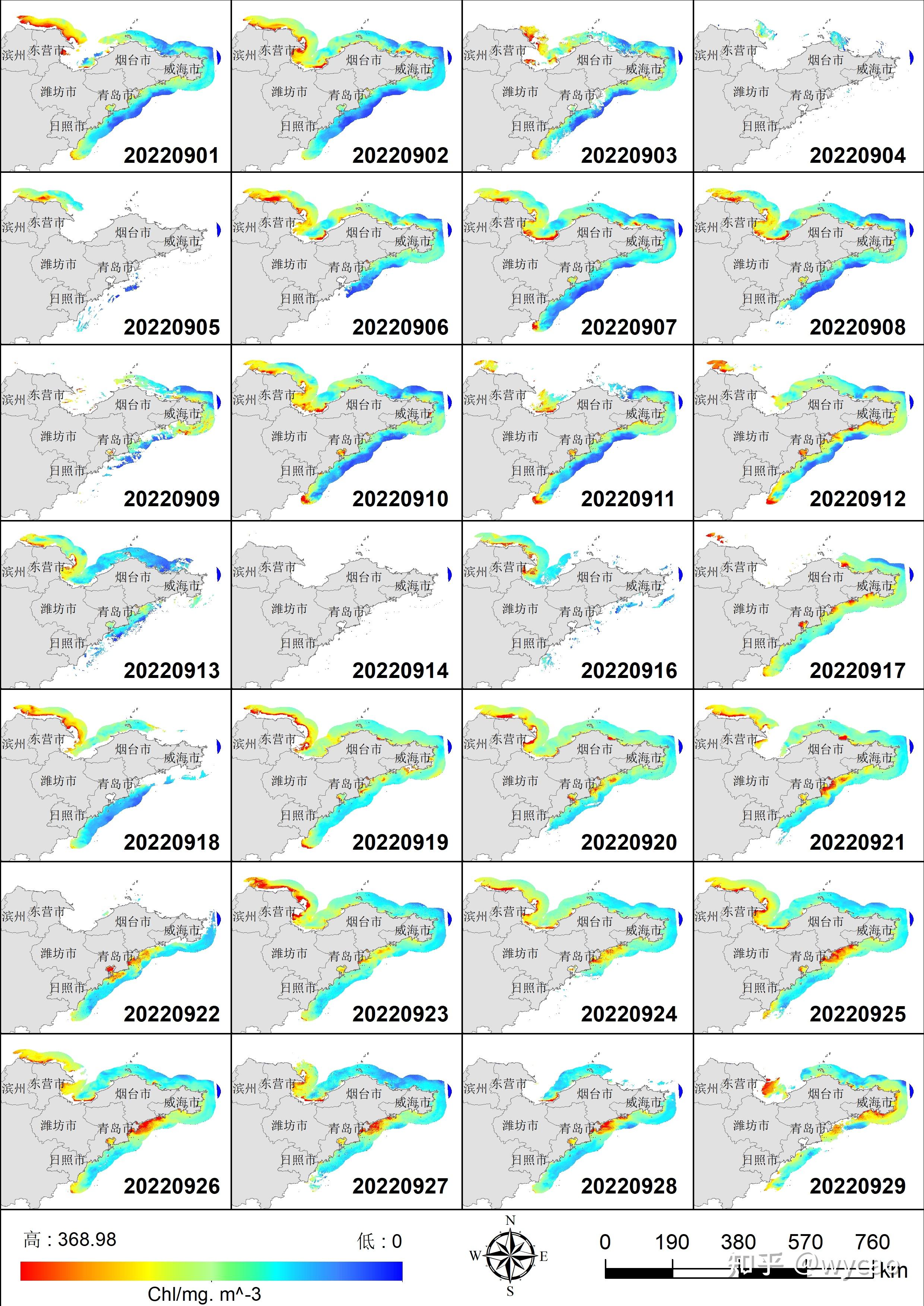 GOCI -Ⅱ数据处理（五）：基于ArcGIS进行叶绿素a浓度时空分布遥感制图 - 知乎