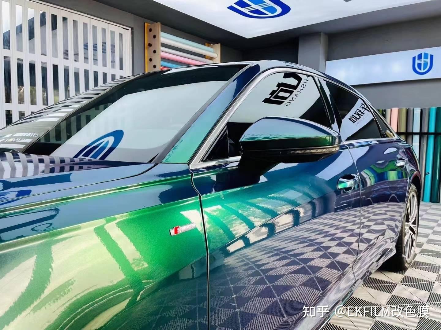 奥迪A6L改色膜EKFILM钻石极光绿 - 知乎