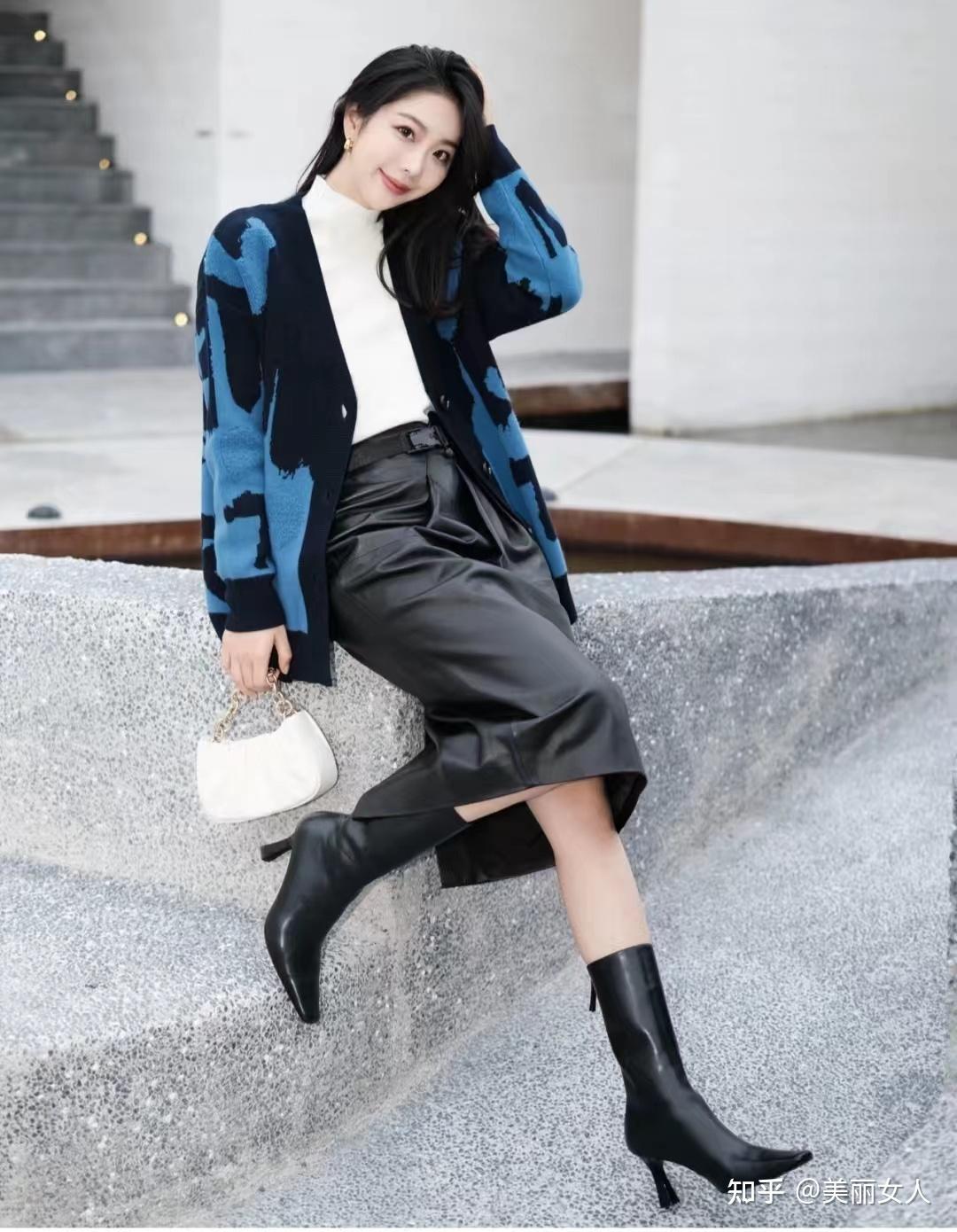 针织开衫搭配半身裙，是最流行的“知识分子风” - 知乎