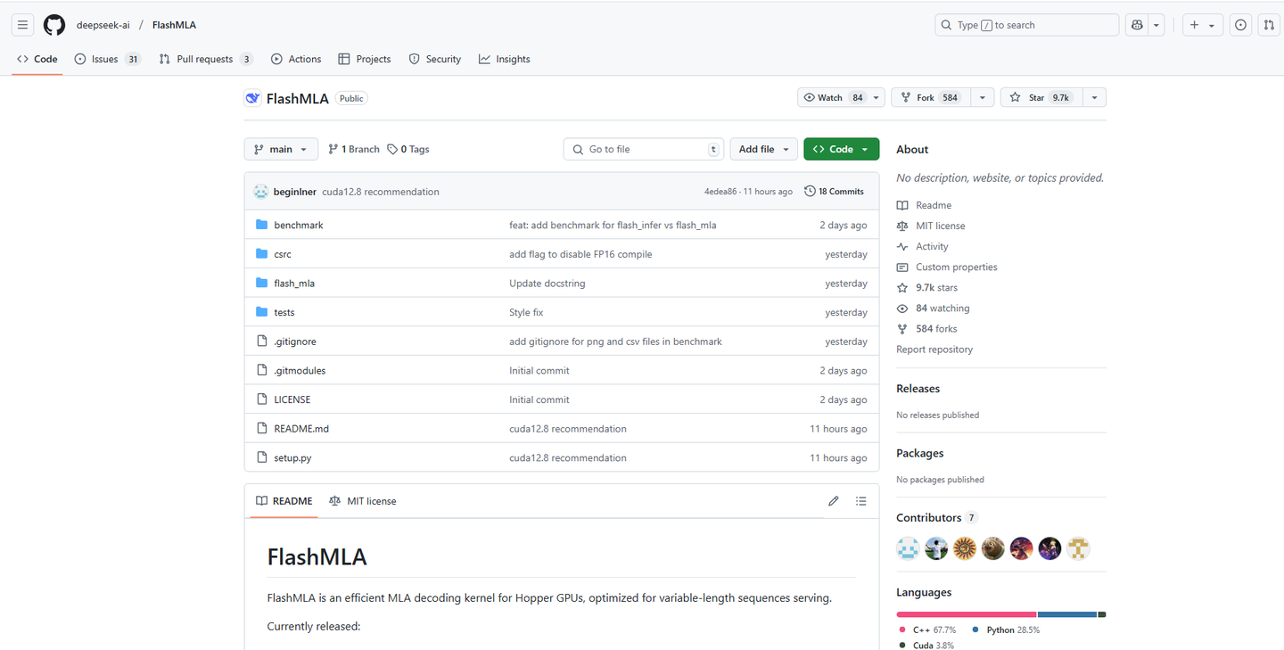 Deepseek 开源第一天：FlashMLA项目 - 知乎