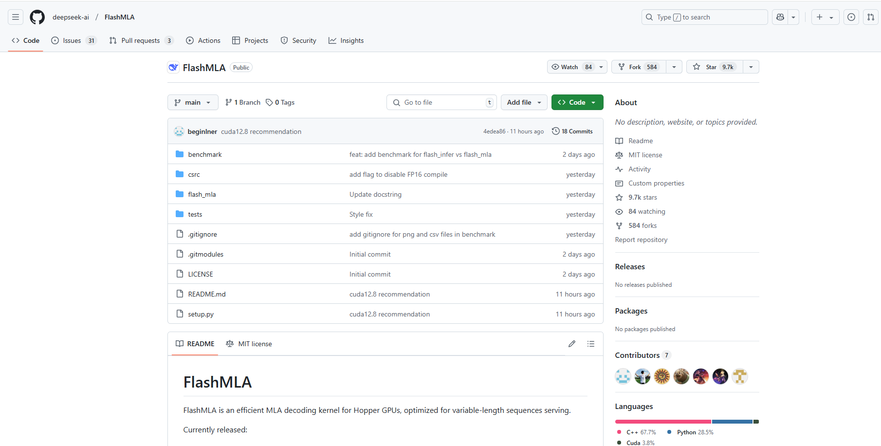 Deepseek 开源第一天：FlashMLA项目 - 知乎
