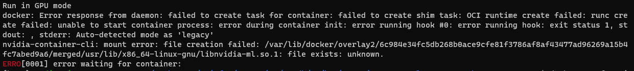 极智开发 | gpu docker启动报错libnvidia-ml.so.1: file exists: unknown - 知乎