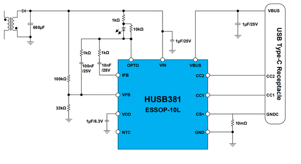 18W~65W专用PD协议芯片HUSB381，集成超低阻抗N-MOS - 知乎