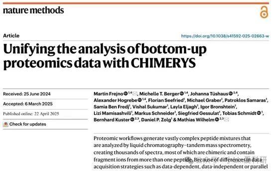 Nature Methods，CHIMERYS 如何一统蛋白质组学数据分析的“江湖”！ - 知乎