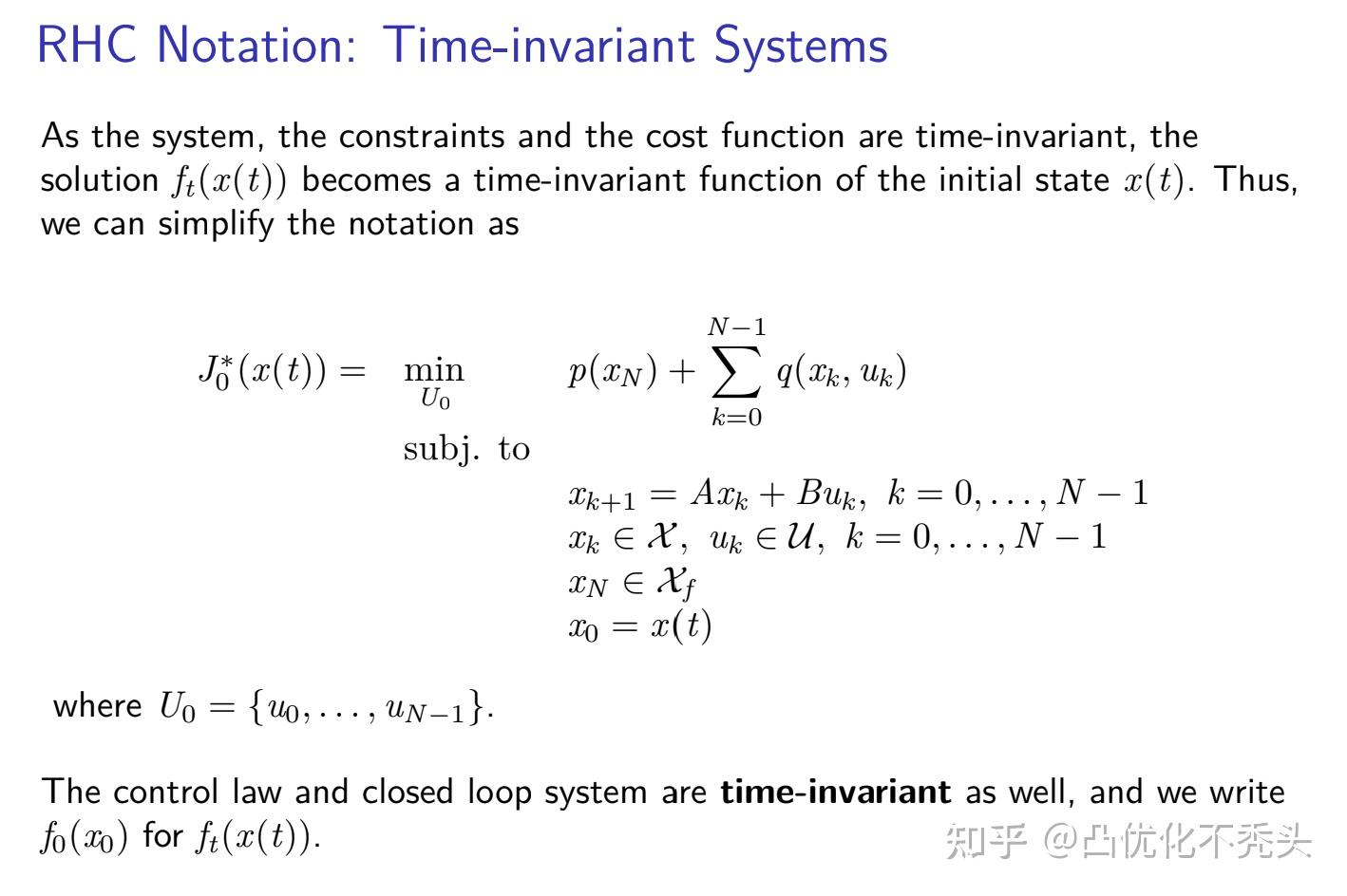 【Linear MPC入门】Model Predictive Control Algorithm, Feasibility and Stability - 知乎