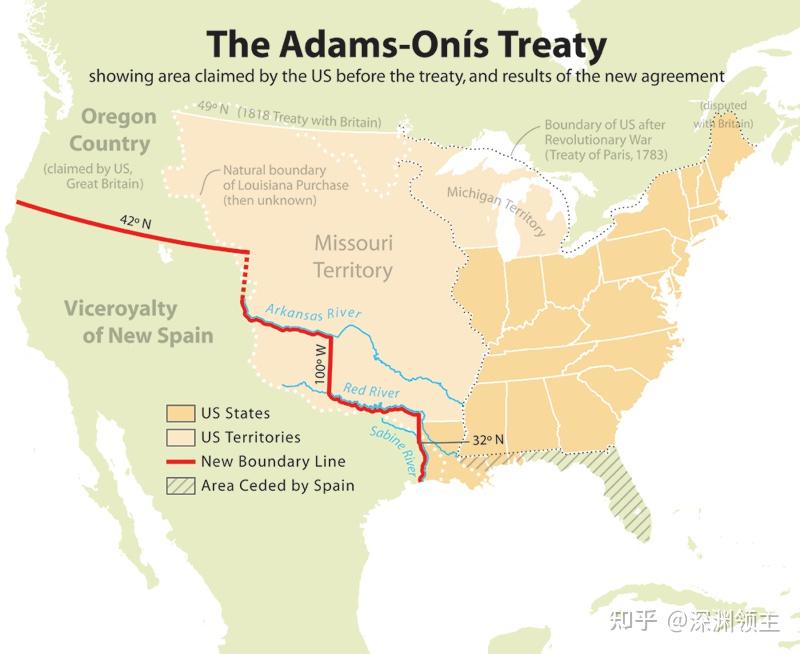 词条搬运——重新划分北美边界的条约-亚当斯-奥尼斯条约Adams–Onís Treaty - 知乎