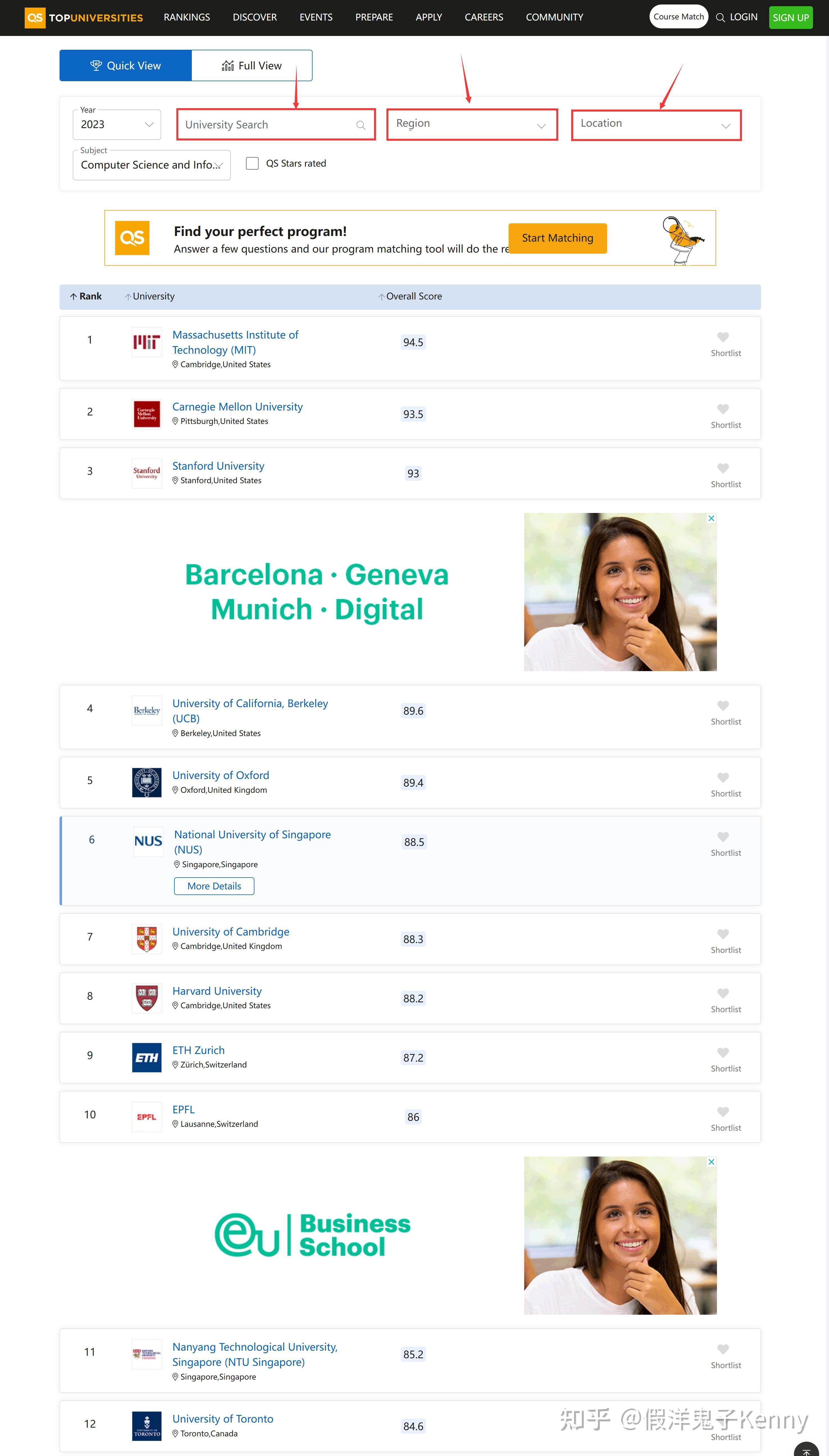 手把手教你查询世界大学排名（QS, U.S.News, THE, ARWU） - 知乎