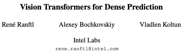 YOLOv4一作提出Transformer新架构：DPT！替代卷积网络做密集预测 - 知乎