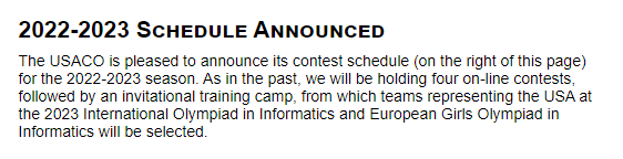 2022-2023年USACO竞赛时间表公布，USACO真题汇总 - 知乎