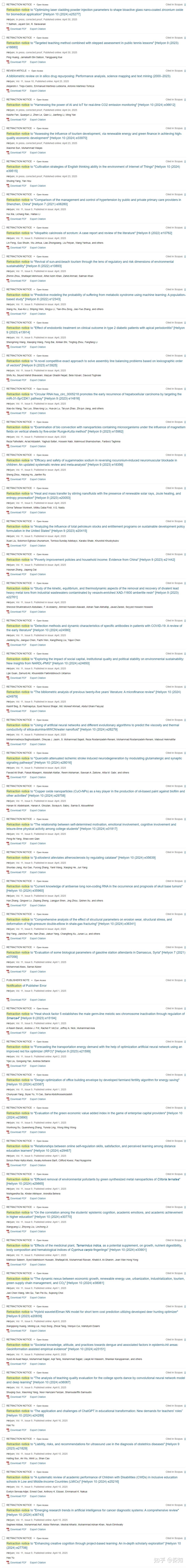 震惊！Heliyon突然爆出撤稿潮，是整改信号还是被踢的前兆？ - 知乎