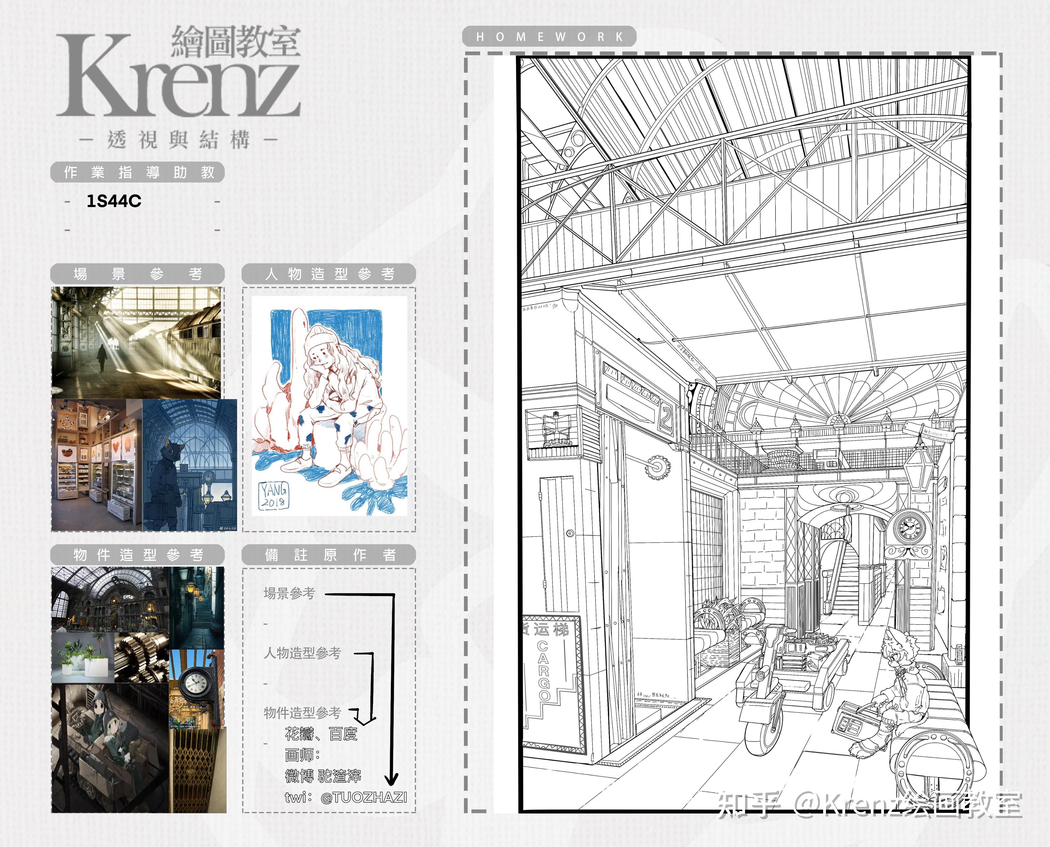 Krenz绘画教室【优秀作业心得】基础透视与结构-0119 - 知乎