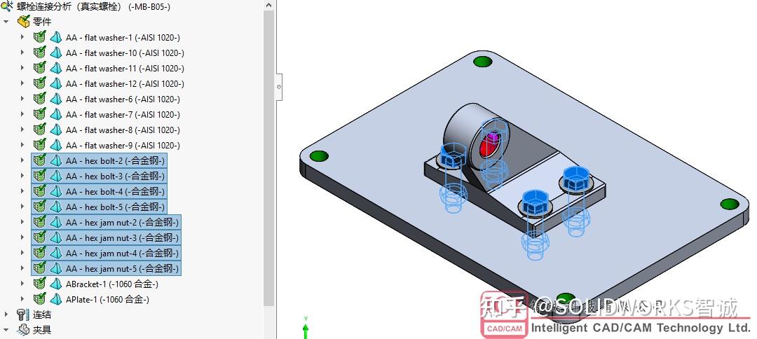 SOLIDWORKS Simulation—螺栓连接结构分析 - 知乎