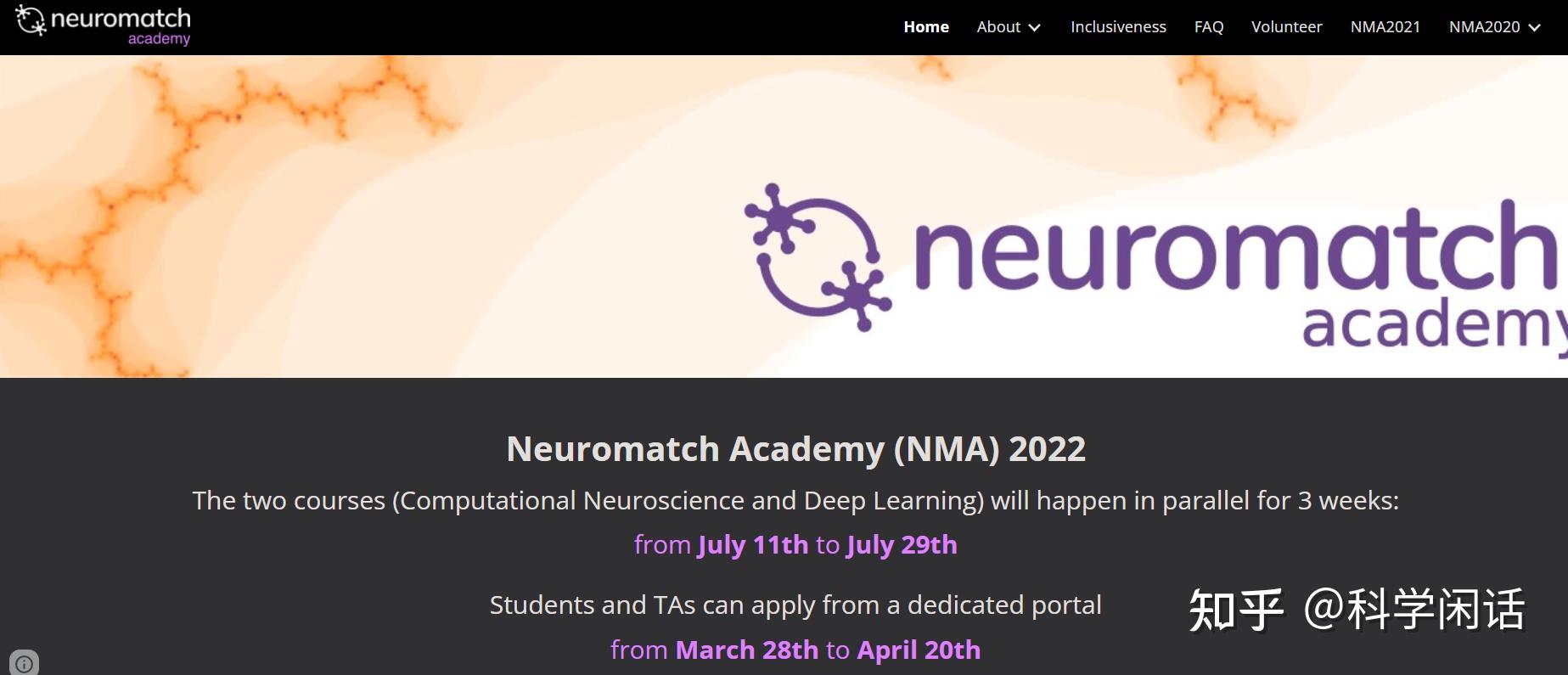 转发：Neuromatch 2022开始报名了 - 知乎