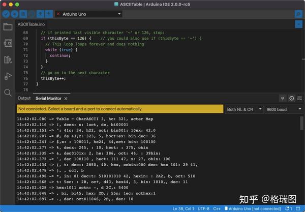 Arduino 0023 内置示例 通信 Ascii 字符表 知乎