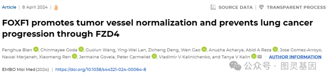 EMBO Mol Med | 发现肺癌转移新靶点：FOXF1 - 知乎