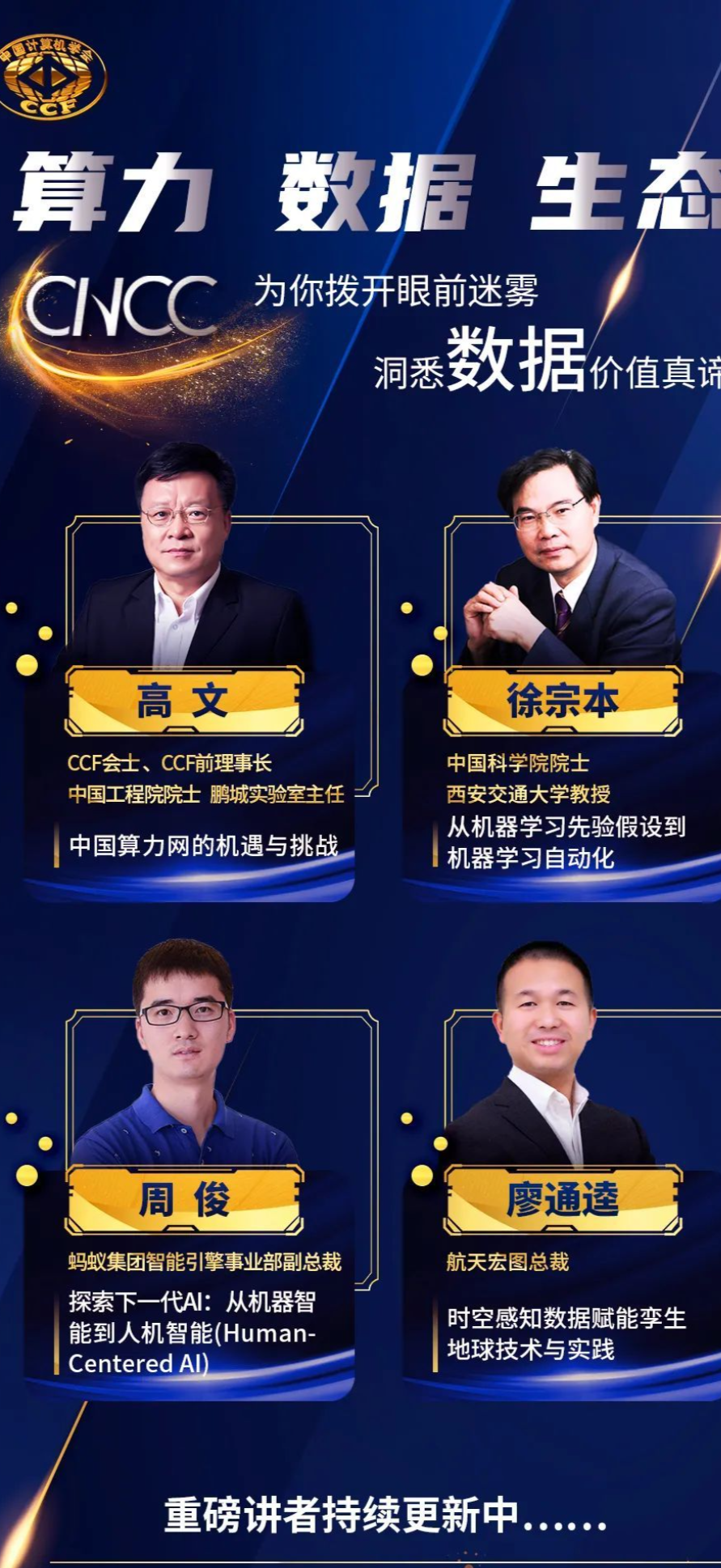 CNCC早鸟票倒计时6天｜徐宗本院士报告内容先睹为快 - 知乎