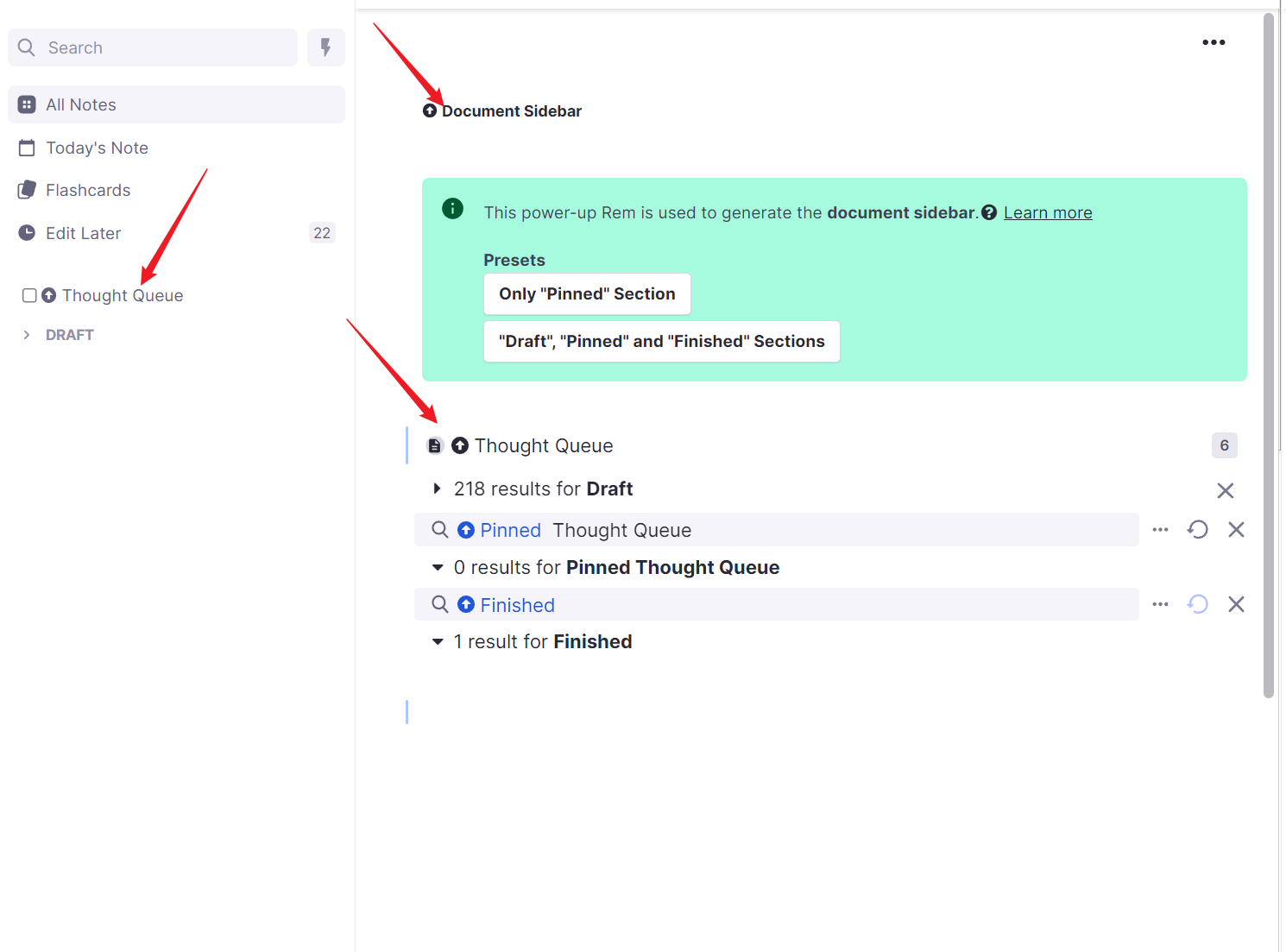 Thought Queue在侧边栏的显示如何调整顺序到draft的上方 - 知乎
