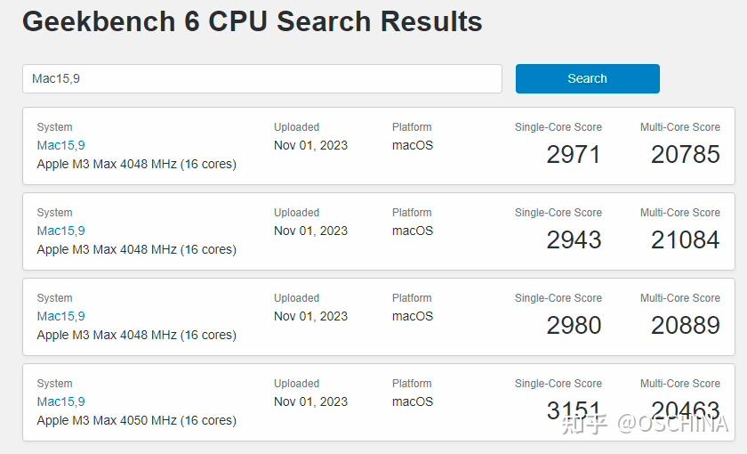 苹果 M3、M3 Max 芯片首个 Geekbench 跑分出炉 - 知乎