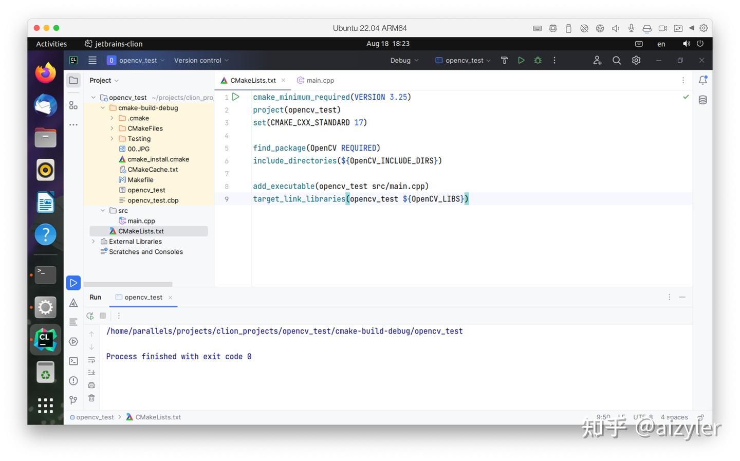 Ubuntu22 Clion环境下配置OpenCV - 知乎