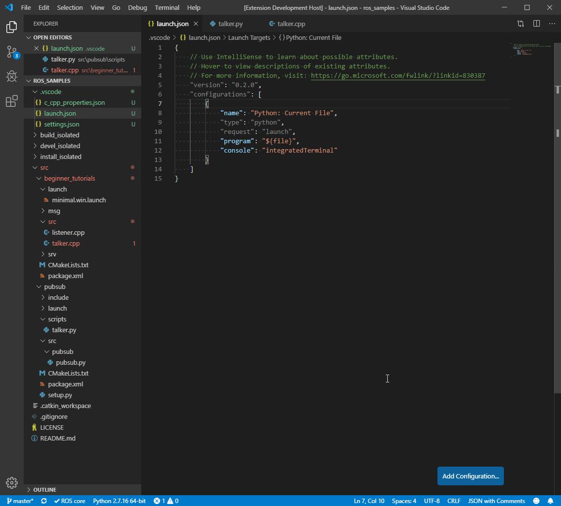 vscode下调试ROS项目，节点调试，多节点调试，roslauch调试 - 知乎