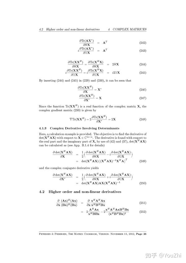 矩阵微积分公式查表(The Matrix Cookbook) - 知乎