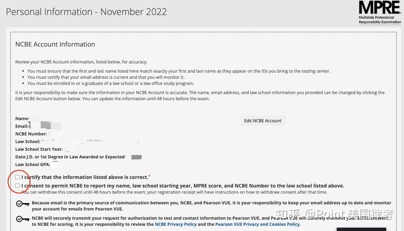 《美国 MPRE 考试报名中》手把手教你如何报名，考位有限，还没考试的同学请尽快上网报名 - 知乎