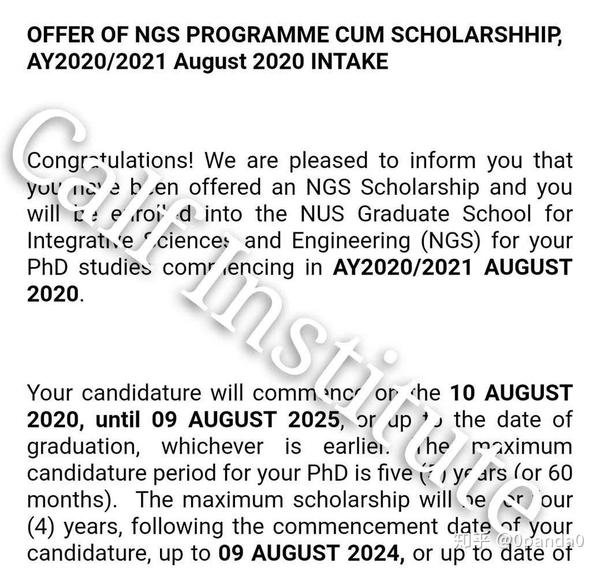 NUS NGS 全奖博士OFFER与项目介绍 无论跨度多大 录取后博士专业与方向任选 - 知乎
