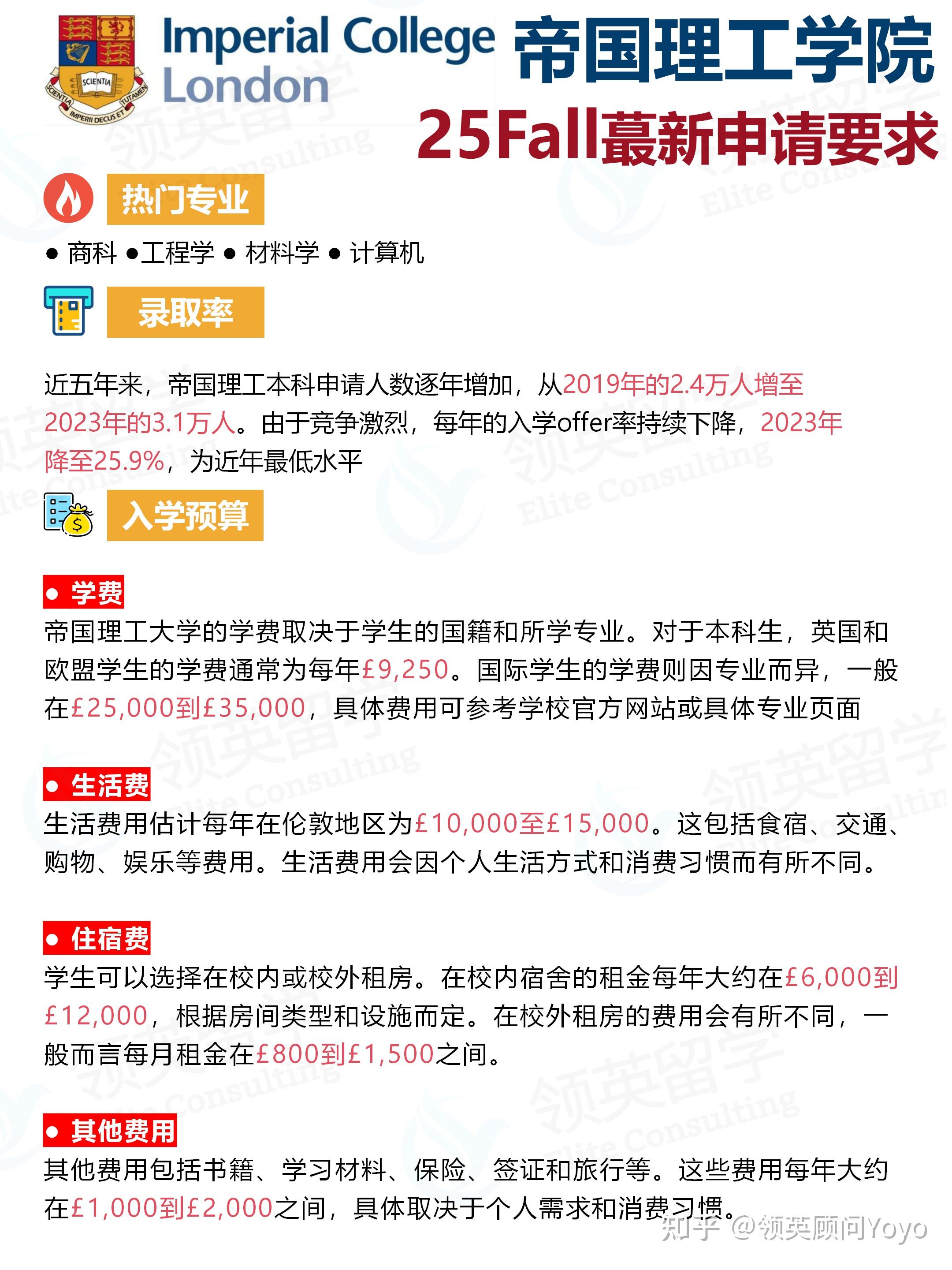 IC帝国理工学院25Fall申请要求汇总🈶 - 知乎