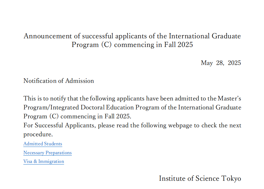 SGU合格 | 顶级理工科东京科学大学IGP（C）OFFER+1！ - 知乎