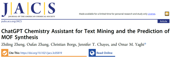 他，MOF鼻祖，运用ChatGPT发表第88篇JACS！ - 知乎
