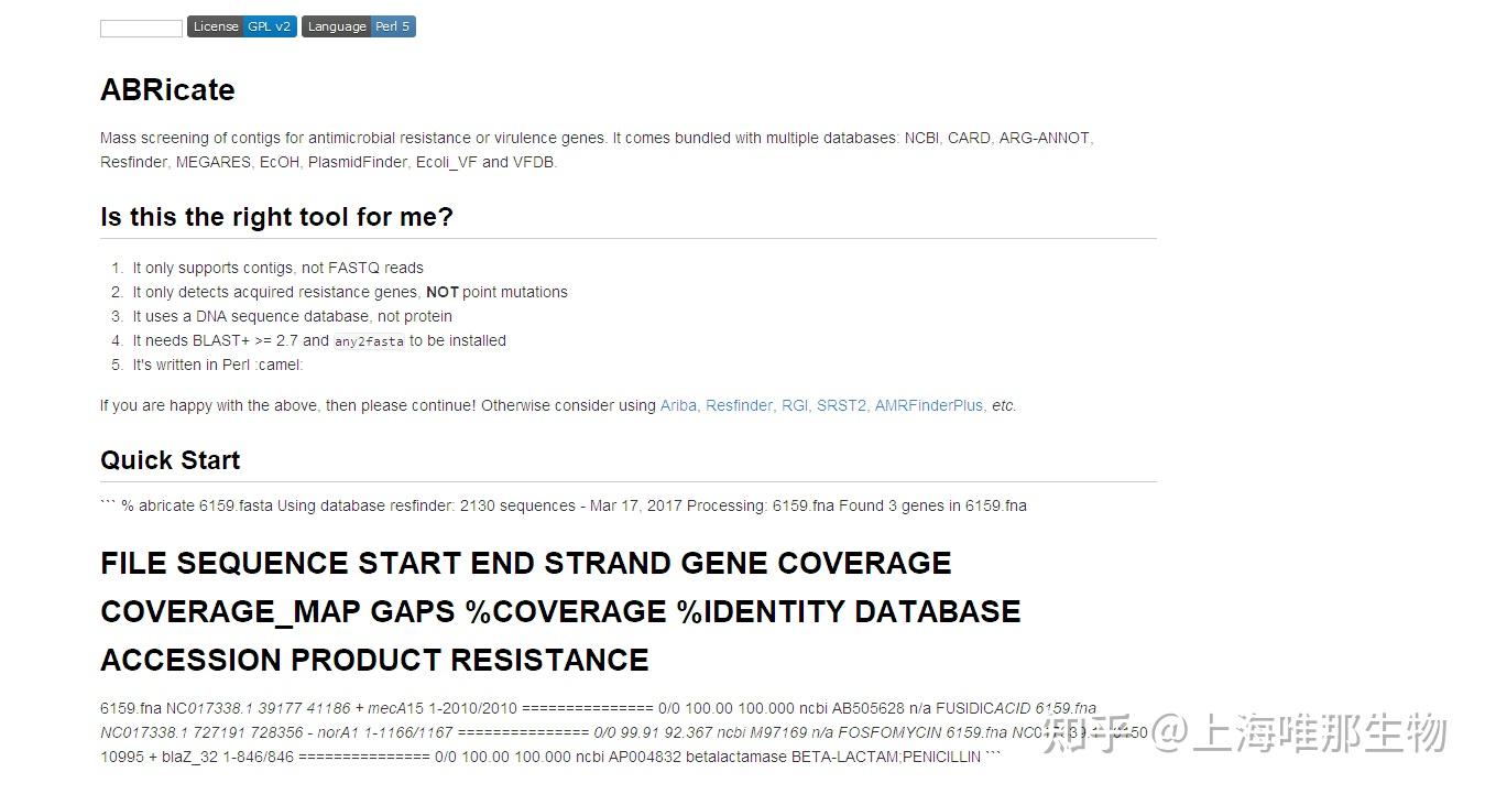 细菌耐药基因及毒力基因分析实战-ABRicate安装及使用指南 - 知乎