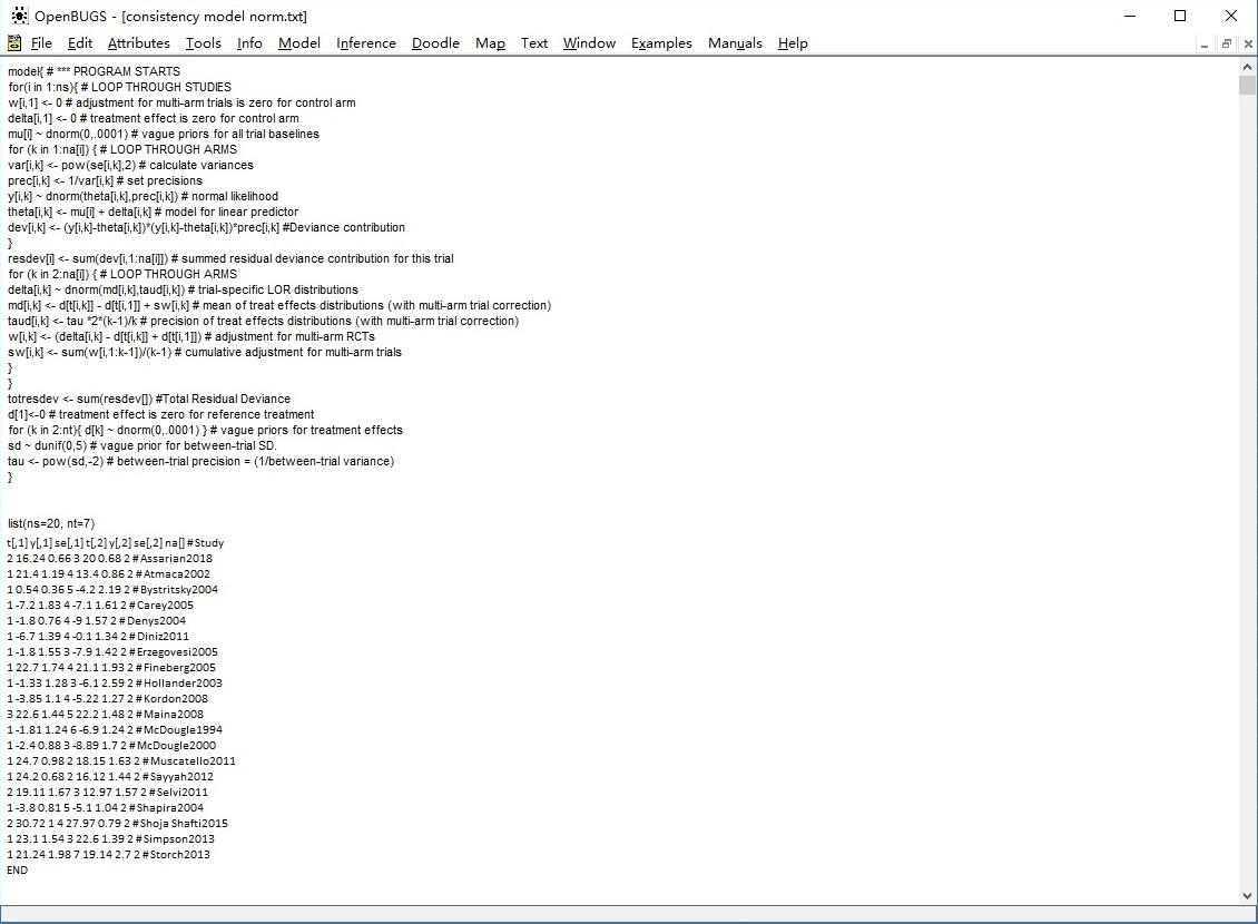 使用OpenBUGS对连续性变量进行贝叶斯网状meta分析 - 知乎